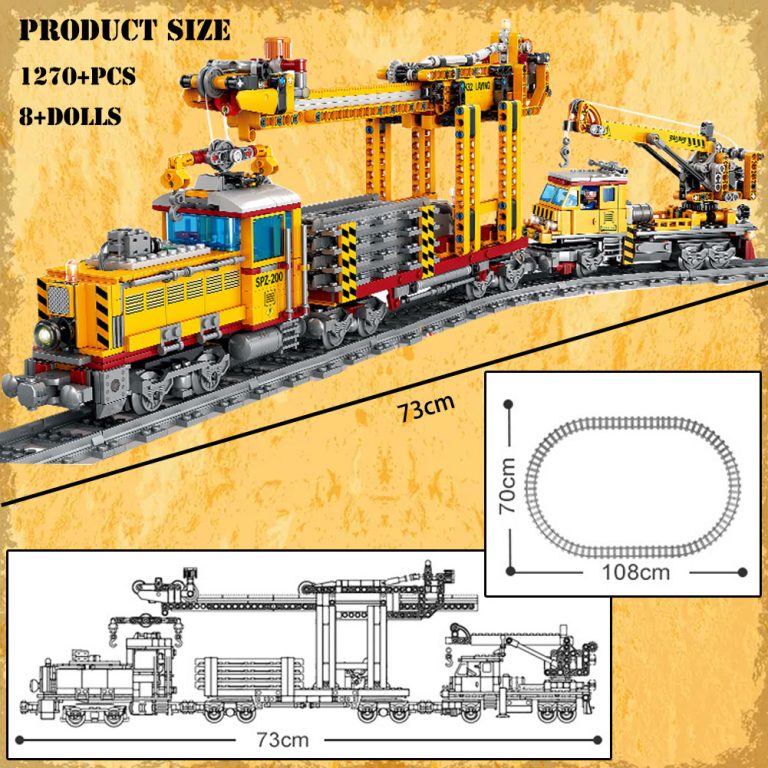 BZDA Electric TrainRail Subway Model Bricks Track Railway Laying ...
