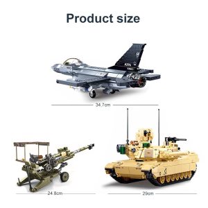 Sluban Military World War II Light Artillery Falcon Fighter Abrams Battle Tank Chariot - LEPIN ...